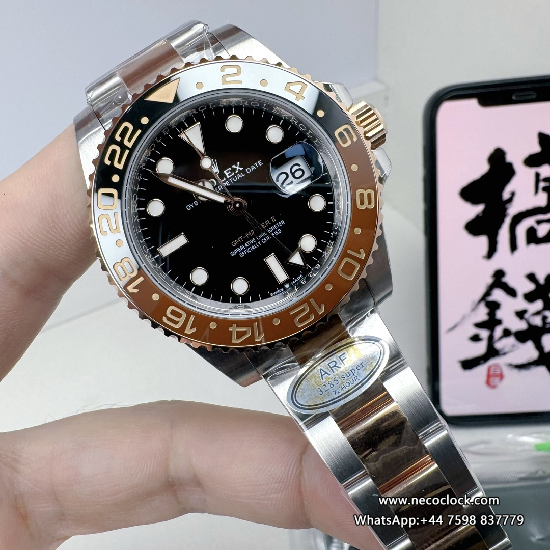 GMT Master II 126711 Rootbeer Oys 40mm SS/RG Black Dial ARF V3 DD3285 ...